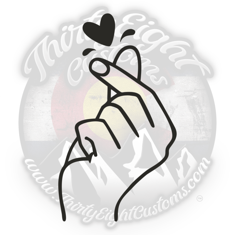 Mini Heart Hand Sign - Decal - Thirty Eight Customs