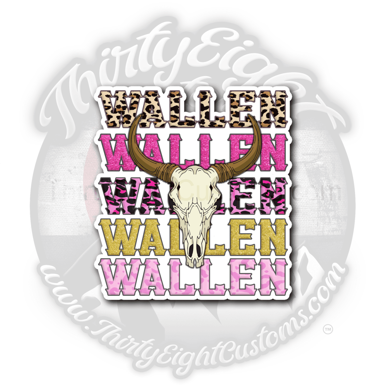 Wallen Skull - Morgan Wallen - Sticker - Thirty Eight Customs